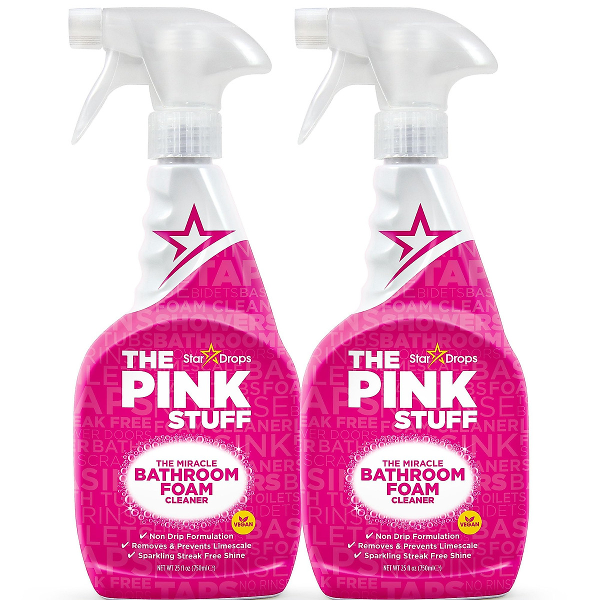 Stardrops - The Pink Stuff - The Miracle Bathroom Foam Cleaner 750ml 2-Pack Bundle