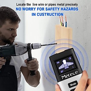 Stud Finder Wall Scanner - Upgrade 5 in 1 Stud Sensor Wall Detector Wood Beam Drywall Joist Pipe Live AC Wire Metal Studs Locator Best Electronic Wall Detector Edge Center Finding with LCD Display
