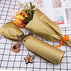SAVITA 100 Sheets 35x50cm/14x20 Inch Gold Metallic Tissue Paper, Metallic Gift Wrapping Tissue Paper for Christmas Weddings Birthday Party Showers DIY Arts Crafts