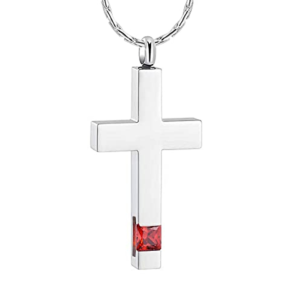 BLNETU Urn Ashes Necklace with Crystal Pendant Keepsake Pet Dog Ashes Holder Stainless Steel Gift Cremation Memorial