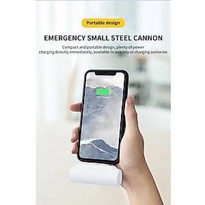 SLAJOY Small Portable Charger 5000mAh Ultra-Compact Power Bank Cute Compatible with iPhone 14/14 Pro Max/13/13 Pro Max/12/12 Pro Max/11 Pro/XS Max/XR/X/8/7/6/Plus Airpods and More,White