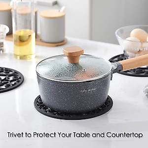 Colinda Silicone Trivet for Hot Dishes, Hot Pot and Pads - Protect Countertop from Hot Pot and Pans Coming Out from The Oven or Stove - Non-Slip & Heat Resistant,White,Set of 3