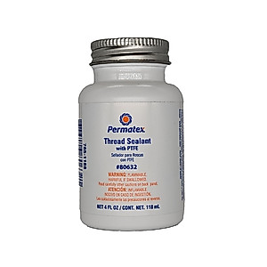 Permatex 80632 Thread Sealant with PTFE, 4 oz. , White