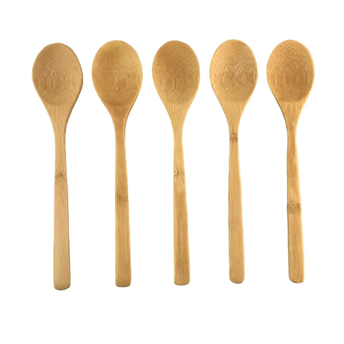 JapanBargain 3807, Pack of 10 Solid Bamboo Dinner Spoons Soup Spoons, 8-inch