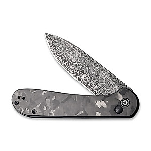 CIVIVI Odium Damascus Blade Bundled Button Lock Elementum, Great EDC Knife Companion