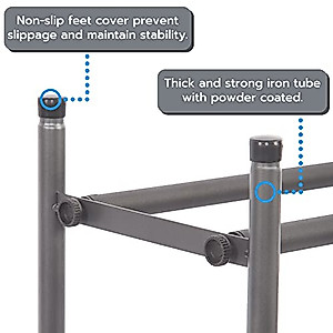 STORAGE MANIAC Expandable Shoe Rack, Stackable Shoe Rack for Closet, Small Shoe Rack Organizer for Entryway, Adjustable Shoe Rack for Garage, Shoe Rack for Front Door, Metal Shoe Rack, Black 2 Tier