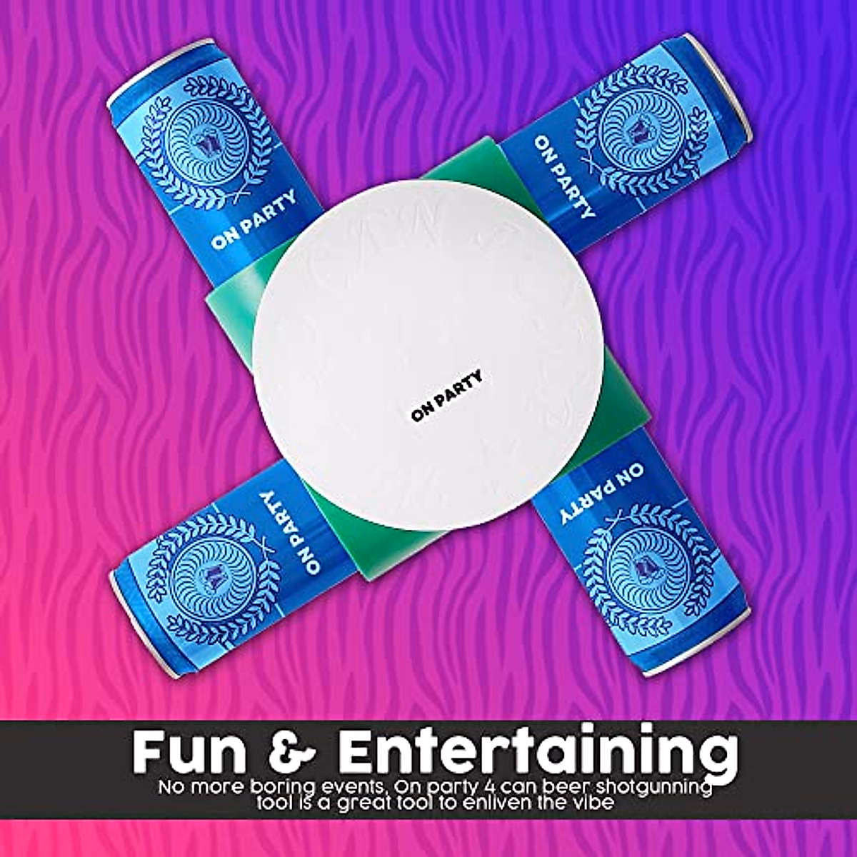 Beer Shotgun Tool - 4-Can Shotgun Drinking Tool for Beer - Fits Slim/Regular Can Shot Gun Beer Opener/Puncher, Beer Shotgunning tool for Parties, Events, Camping, Reunion and Festivals