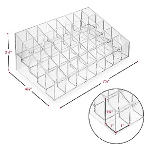 Casafield 40 Slot Acrylic Lipstick & Makeup Organizer - Cosmetic Display Case - Clear