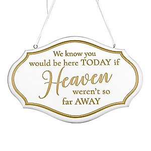 Lillian Rose White Metallic Gold Memorial Wedding Chair Sign, 10"x7.5"