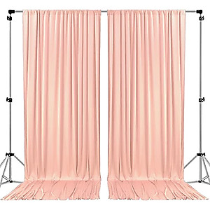 AK TRADING CO. 10 feet x 10 feet Polyester Backdrop Drapes Curtains Panels with Rod Pockets - Wedding Ceremony Party Home Window Decorations - Peach