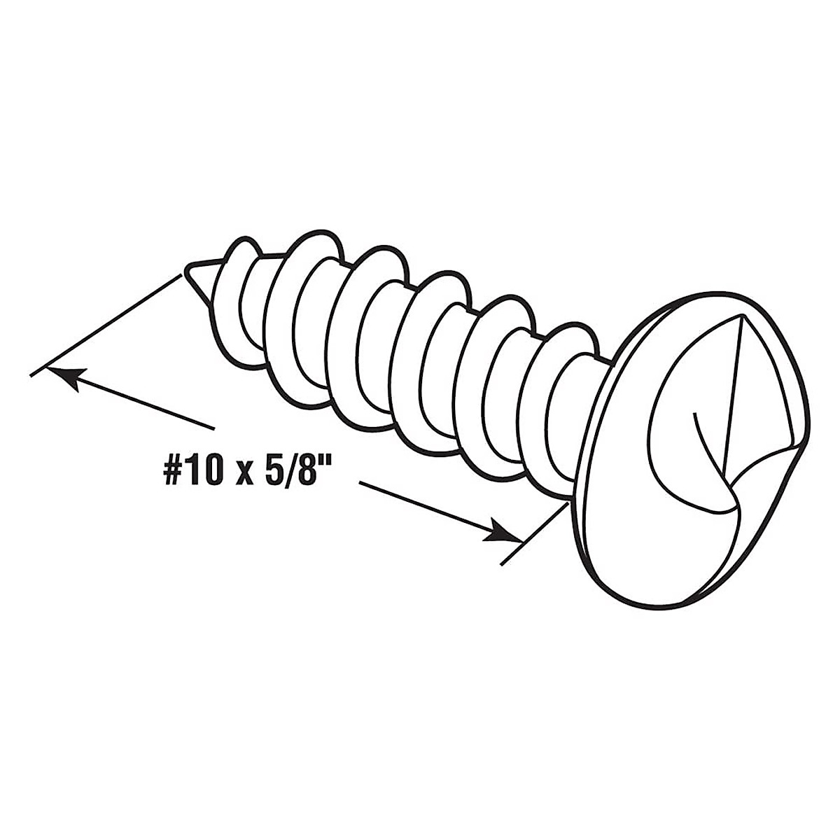 Sentry Supply 651-0358 One-Way Pan Head Sheet Metal Screw, #10 x 5/8 In., Steel, Chrome (100 Pack)