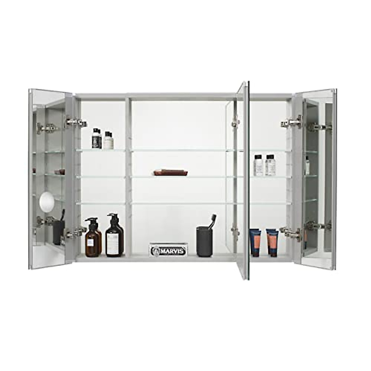 AQUADOM Royale 48in x 30in x 5in 3 Doors, Medicine Cabinet Integrated 3X Magnifying Mirror