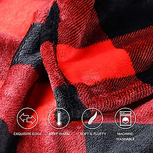 Adigaber Buffalo Plaid Throw Blanket Soft Flannel Fleece Cozy Lightweight for Couch Bed Fit All Seasons Decorative Blankets