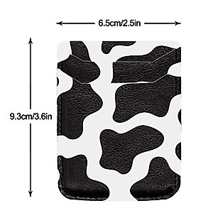 Cow Print Phone Credit Card Holder 3M Adhesive Stick on Wallet Pocket Case Mate for Cell Phone