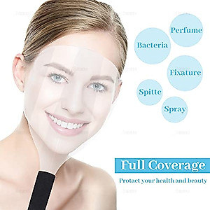 AUEAR, 2 PCS Pro Barber Hair Salon Hairdressing Clear Hairspray Face Shield Hair Stylist Mask Hair Cutting Dust Water Proof Transparent Plastic Face Shields Eyes Protector Cover (Clear, 12.7" x 5.9")