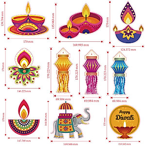 Happy Diwali Hanging Swirls Party Decoration Supplies - Festival of Lights Deepavali Hanging Decoration Kit for Home