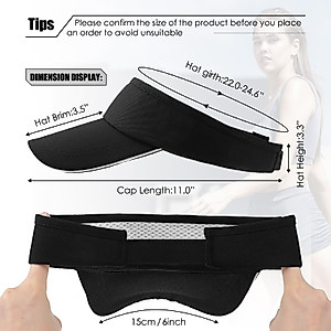 Bonuci 24 pcs Sun Visor Unisex Sun Visors Hats UV Protection Sun Hat for Women Men Tennis Baseball Golf Caps Bulk(Black)