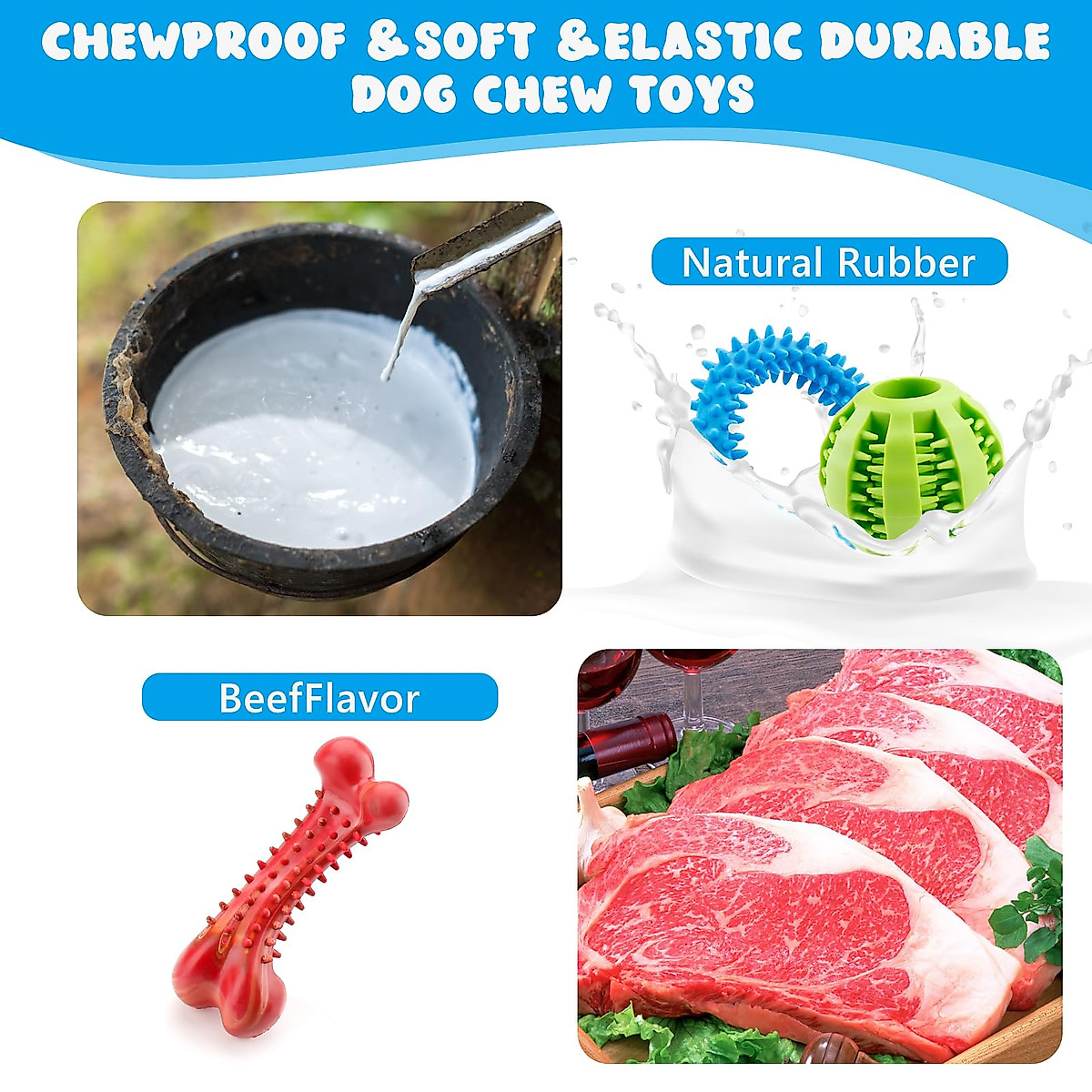 HHAINOVI Dog Chew Toys for Aggressive Chewers,Super Chewer Dog Toys for Medium Small Dogs,3 Pack Super Chewer Dog Toys with Tough, Heavy Duty Dog Teething Toys with Tough Nylon