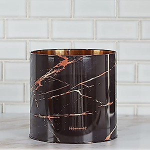 Bathroom Organizer Makeup Organizer Make up Organizator Makeup Brush Holder for Vanity Black Bathroom Accessories Cute Marble Design Metal Tin Storage