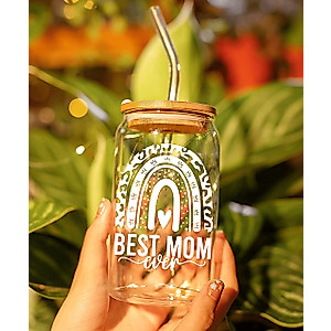 Mothers Day Gifts for Mom from Daughter, Son, Kids, Husband - Mom Gifts for Wife - Birthday Present for Mom, Mama Gifts, Mother Gifts - New Mom, First Time, Bonus MomGift Ideas - 16oz Can Glass Cup