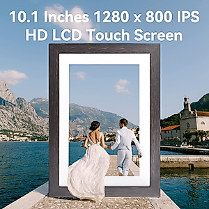 Frameo WiFi Digital Picture Frame 32GB Memory 10.1 Inch, 1280x800 HD IPS Touch Screen Photo Frame Electronic, Easy Setup, Share Photos or Videos Anywhere via Free Frameo APP