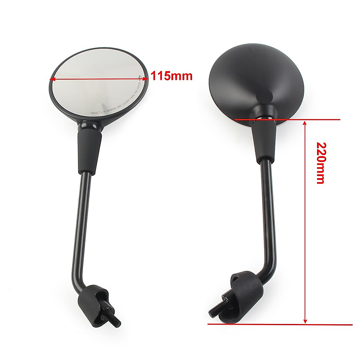 Newsmarts Motorcycle Rearview Side Mirrors, Rear View Mirror For Handlebars Replacement For Vespa Sprint, GTS300ie, Primavera, Elettrica 30/45MPH, For Piaggio, CM262001, CM262002, Chrome