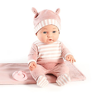 Enjoyin 12'' Baby Doll Playset with Washable Doll Accessories Includes Carrier Bassinet Bed, Pacifier, Blanket, and Pillow, First Baby Dolls for Toddlers 36 Months and Up