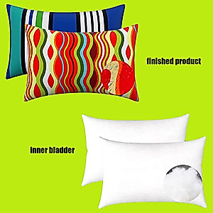 Waterproof Lumbar Support Pillow For Chair 2 Pack Rectangular Outdoor Throw Pillows Recycled Polyester Fill Reversible Design,Windproof Rainproof For Furniture Patio Garden Decorative Pillows 12"X20"