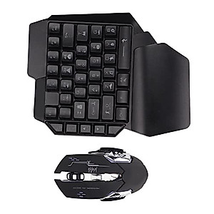 Zyyini One Hand Gaming Keyboard and Mouse Combo, 35 Keys Portable Wired RGB Gradient Backlit Mechnical Gaming Keyboard,6 Buttons USB Wired Gaming Mice,for Mix SE Suit(Mix SE)