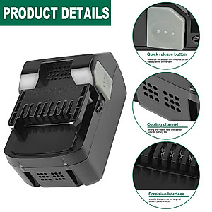 Fancy Buying [2 Pack] 6000mAh 18V Replacement Battery Compatible with Hitachi BSL1815X BSL1830C BSL1815S BSL1830 339782 330139 330557 Lithium-Ion Slide Style Battery