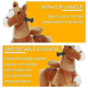 Ride On Horse Natural Mechanical Kids Real Walking Horse Small Unicorn Horse Toddlers Plush Pony Riding Horse for Age 3-6 (Brown, 3-6Years)