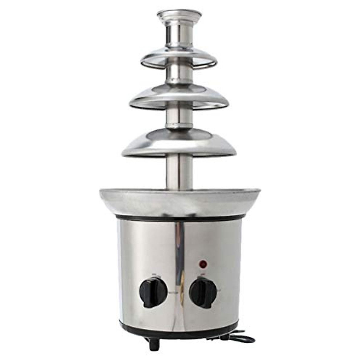 HEMOTON 4 Tiers Chocolate Fountain Stainless Steel Chocolate Fondue Fountain, 2-Pound Capacity, Easy to Assemble, Perfect for Nacho Cheese, BBQ Sauce, Ranch, Liqueurs
