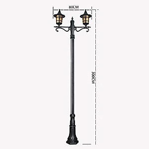 Modern High Pole Street Light European-Style Courtyard Post Light Outdoor Die-cast Light Waterproof Dual-Head Aluminum Pole Light LED Street Lamp Villa Park Solar Landscape Street Lamp