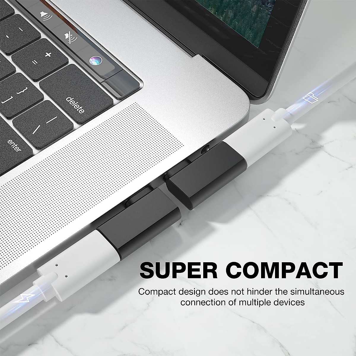 UseBean USB-C 90 Degree Adapter 4Pack, USB C Right Angle Adapter, 100W 20Gbps 4K Video, USBC Male to Female USBC L Shape Adapter, for iPhone 16, MacBook, ROG Ally, Steam Deck, Switch, Galaxy S25