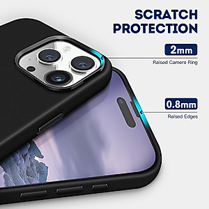 kingflag Vegan Leather Magnetic Case for iPhone 15 Pro Max Wireless Charging, Compatible with MagSafe, Metal Buttons, Shockproof Protective Phone Case Cover for Women Men 6.7" (Matte Black)