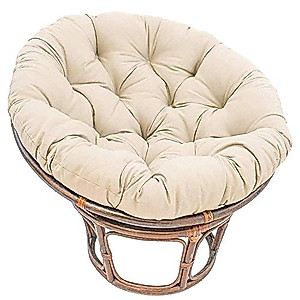 Mustbe Strong Beige Papasan Chair Cushion, Garden Round Seat Pads in Water Resistant Fabric Hammock Swings Chair Cushion for Indoor Outdoor(Not Include Chair),51.2x51.2inch