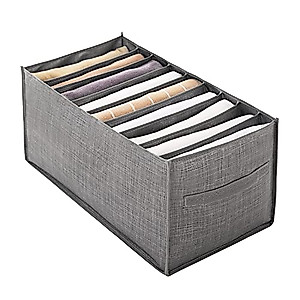 QiuJQing 3 Pack Clothes Drawer Organizers, Sock Underwear Organizer Dividers, 23 Cell Fabric Foldable Cabinet Storage Boxes for Storing Bras, T-shirt, Legging, Skirts (9 +7+7 Cell, Grey)