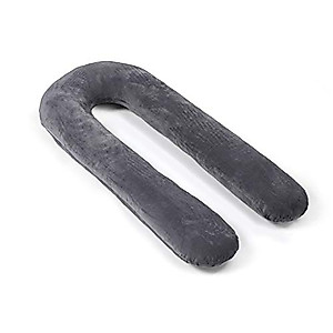 EVOLIVE Shaped Down Alternative Filled Body Pillows Pregnancy Pillow with Removable Micrormink Cover 55" Lx27 Wx7 H (U-Shaped)
