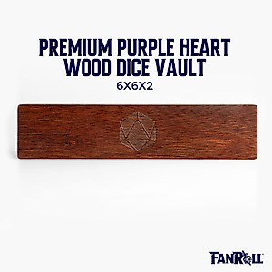 FanRoll by Metallic Dice Games Premium Wood Dice Vault: Purple Heart, Role Playing Game Dice Accessories for Dungeons and Dragons