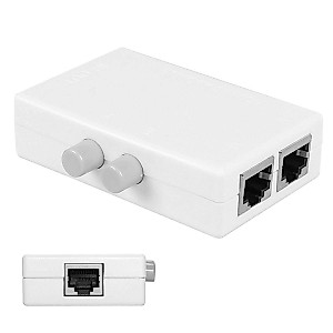 JSER UTP STP 2 in 1 Out 2 Ports RJ45 LAN CAT6 CAT5E Network Switch Selector Internal External Networking Switcher Splitter Box