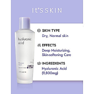 It’S Skin Hyaluronic Acid Moisture Toner - Korean Toner for Face | Korean Moisturizer Facial Toner - Hydrating Toner for Face | Hyaluronic Acid Moisturizer for Face Toner for Men & Women (5.97fl oz)