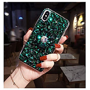 Case for Moto Think Phone 5G,Moto ThinkPhone 5G Case,Diamond Kickstand 3D Handmade Bling Diamond Glitter Phone Case for Motorola Moto ThinkPhone 5G (Green)