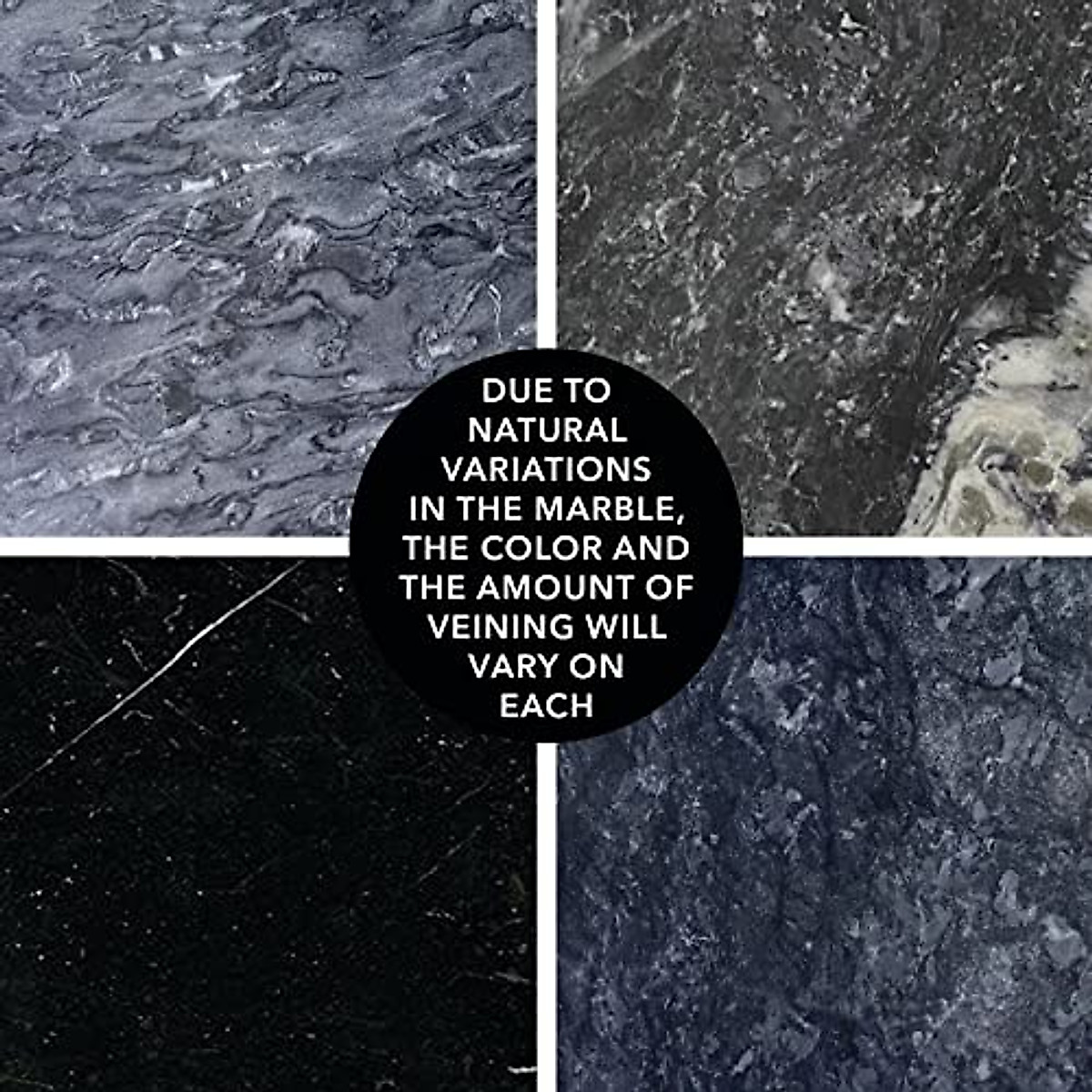 mDesign Medium Slab Stone Kitchen Countertop Pastry Cutting Board, Serving Tray for Bread, Breakfast, Snacks, Cheese, Pizza, Appetizers - Use for Chopping, Cooking, Baking, Cooling - Black/Marble