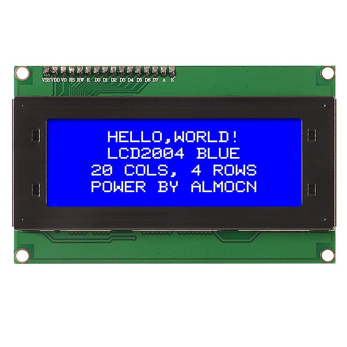 ALMOCN IIC I2C TWI Serial 2004 20x4 LCD Display Module with I2C Interface Adapter Blue Backlight for Arduino R3 MEGA2560(Blue)