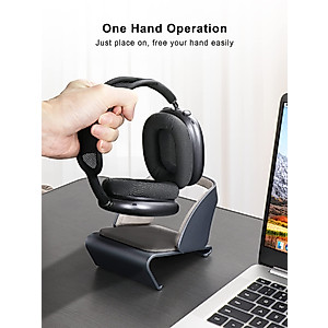 SUPERONE Headphone Stand Designed for AirPods Max, Headset Holder with Hibernating Base [Auto-Sleep Mode] AirPods Max Stand Aluminum Alloy, Grey