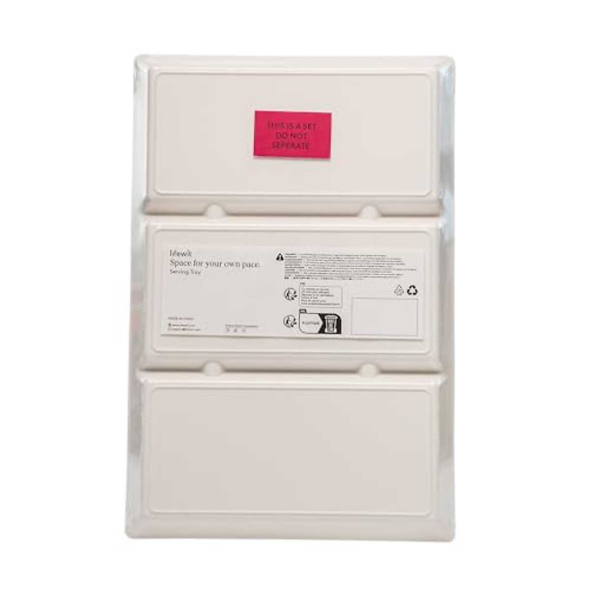 Lifewit Serving Tray Divided for Party Supplies, 4 PCS 15" x 10" Plastic Platters for Serving Food, White Reusable Tray for Veggie, Snack, Fruit, Cookies, Desserts in Kitchen/Pantry