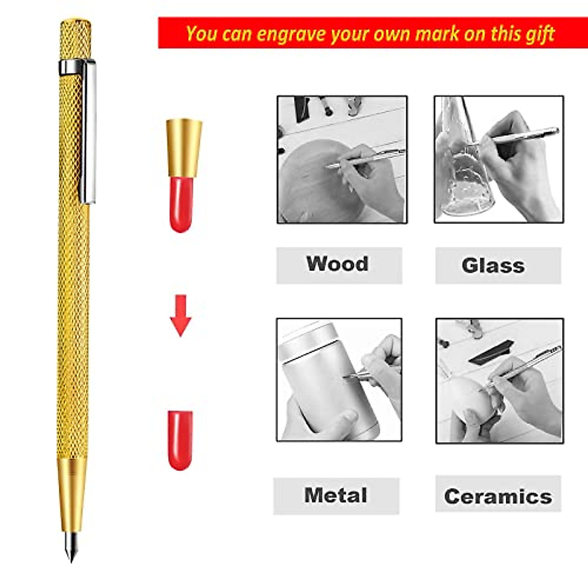 Carpenter Pencils, Construction Pencils with Pencil Sharpeners Center Punch Mechanical Carpenters Pencil Woodworking Scribing Tools Set for Carpentry Welders, 5pcs