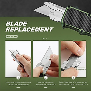 VIFUNCO Utility Knife Box Cutter, EDC Pocket Knife, Change Blade Razor Knife, Heavy Duty Cardboard Cutter, Aluminum Alloy Box Knife With Clip, 5 Extra Replaceable Blades (Carbon Fiber)