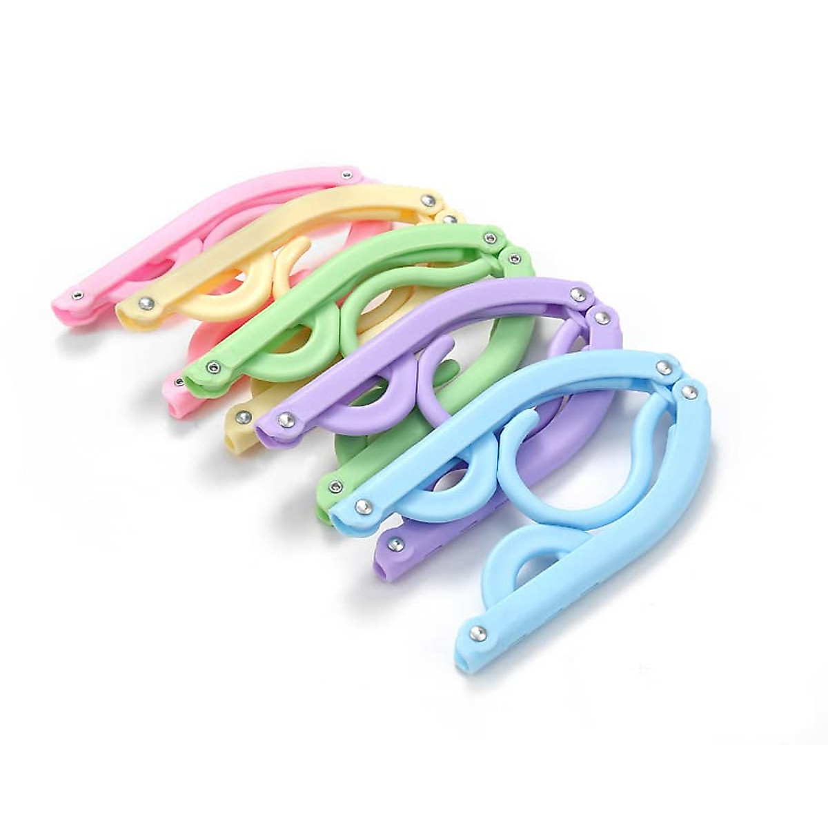 10 pcs Travel Hangers - Multifunctional Folding Clothes Hanger Portable Folding Travel Hangers Foldable Plastic Hanger and Drying Hanger for Travel