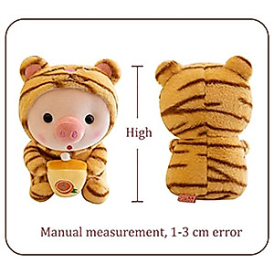 LANFIRE Pig Plush Pillow Pig Dressed Up As Frogs Tigers Rabbits Cute Plush Pillow Gifts for Boy Girl (9.8 in, Green)